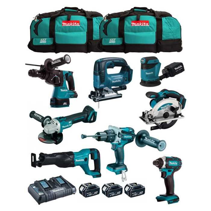 MAKITA Kit MK802 (DHP481 + DHR243 + DGA504 + DTD152 + DJV182 + DSS610 ...