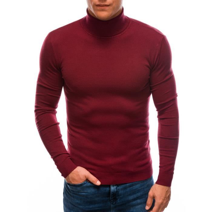 Pull homme col roulé Pull E205 rouge bordeaux Rouge - Cdiscount Prêt-à ...
