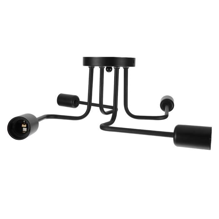 Plafonnier LED - QQMORA - LEX - Fer noir - 110-240V - 4 bases E27 ...