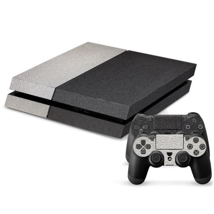 Shiny-Noir Et Gris Autocollant Film Vinyle Sticker pour PS4 Console ...