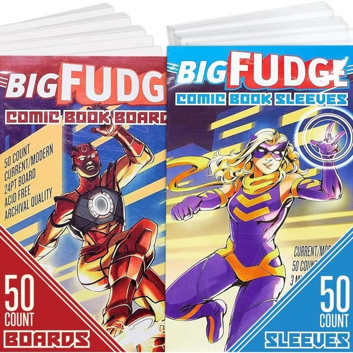 BIG FUDGE 50 Pochettes pour Comics et 50 Supports en Carton - Pochette ...