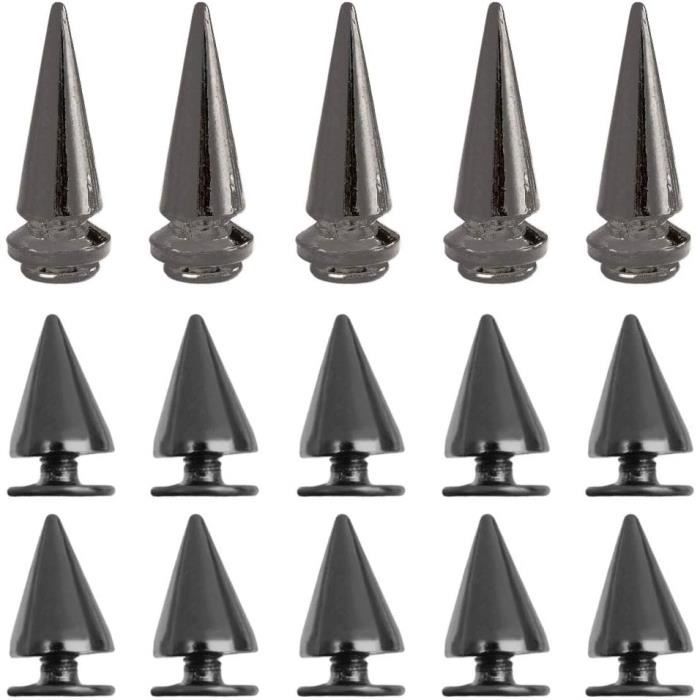 Nsiwem Rivet Cône 150 Pièces Noir Rivets Cuir Set Rivets à Vis Rivets ...
