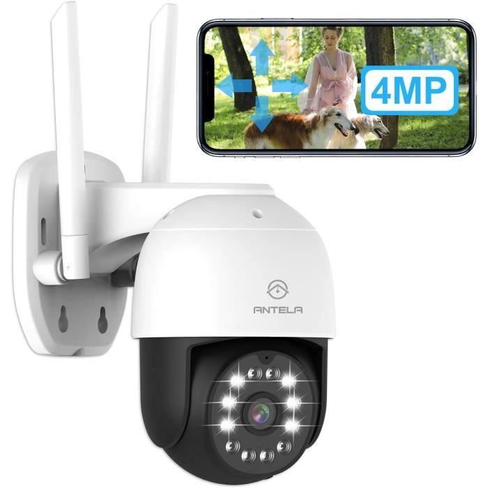 Caméra de Surveillance extérieure 4MP-2.5K, 360° PTZ Caméra avec ...