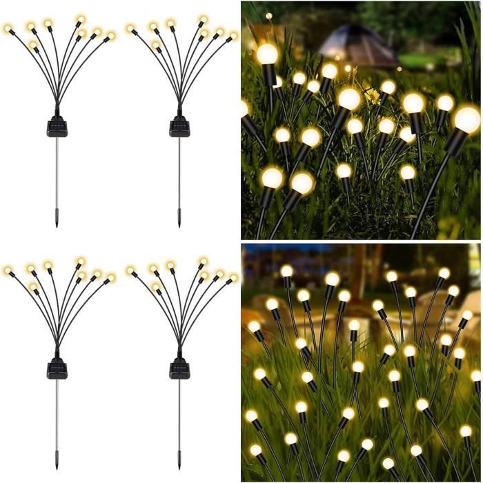 Luciole Solaire Exterieur Jardin, 4 Packs De 6 8 10 Led Luciole, Avec 2 Modes D'Éclairage Lampe ...