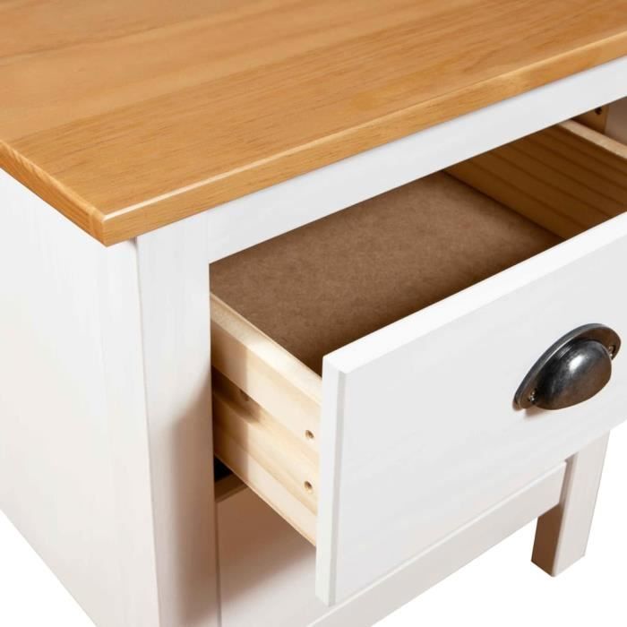 SWT Tables de chevet 2 pcs Hill Range 46x35x49,5 cm Pin solide 4 ...