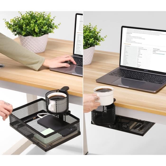 Organiseur De Bureau Avec Porte-Gobelet, Rotation À 360 °, Tiroir Caché ...