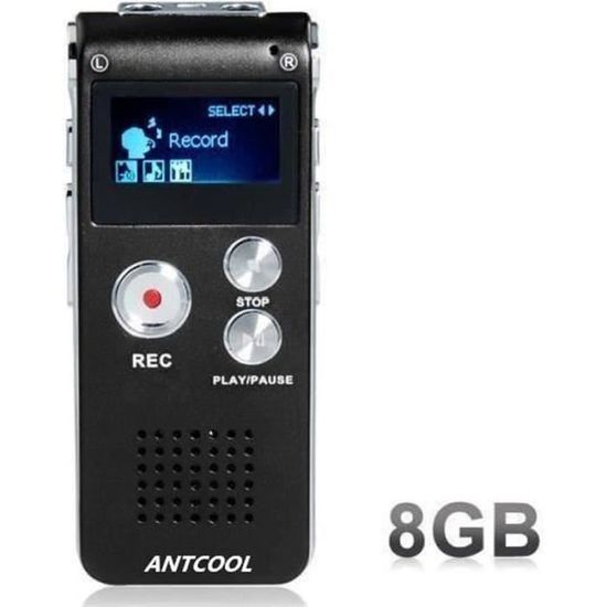 DICTAPHONE - MAGNETOPHONE ANTCOOLR Enregistreur vocal 8GB Mini USB ...