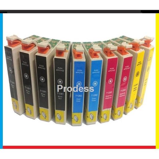 10 cartouches compatibles Epson T1281 1282 1283 1284 pour Epson Stylus ...