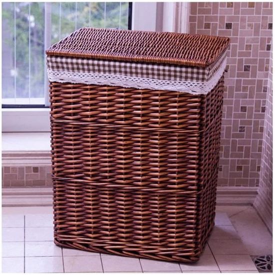 Panier A Linge Rotin Panier Tressé Osier Fait Main Texture Dense ...