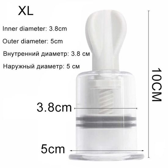 Pompe à vide - Bondage - HS334 - Agrandissement mamelon - Stimulateur de sein - Taille XL (3.8cm ...