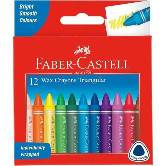120010 Boîte De 12 Craies Triangulaires À La Cire[u87] - Cdiscount ...