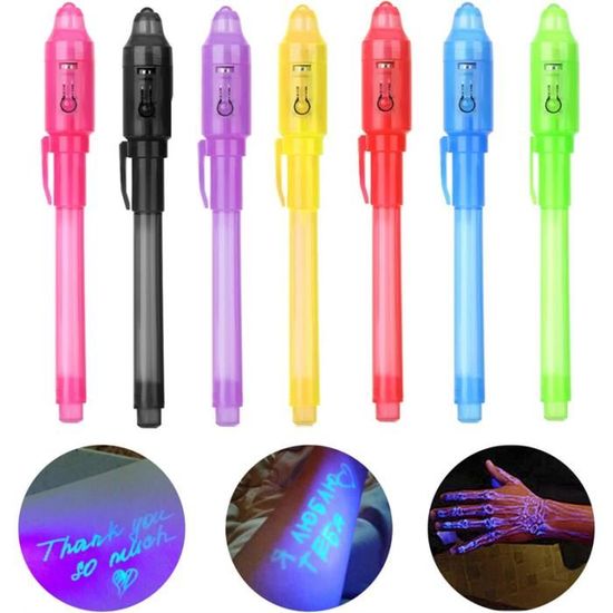 Crayons à Encre Invisible - GH - 7 Couleurs - Lumière UV - Effaçable ...