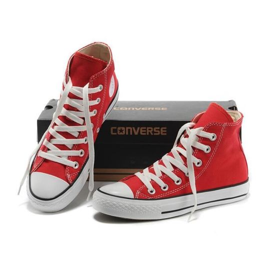 Rouge homme Converse All Star Chunk Taylor OX Hi Classic Basket toile ...