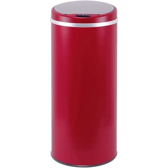 Poubelle De Cuisine Automatique 42L Soho Rouge Mat En Acier Inox Avec ...