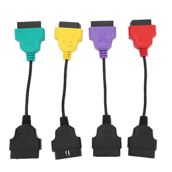 Dilwe cordon de diagnostic 4 pièces OBD2 Scanner câble adaptateur connecteur de diagnostic outil ...