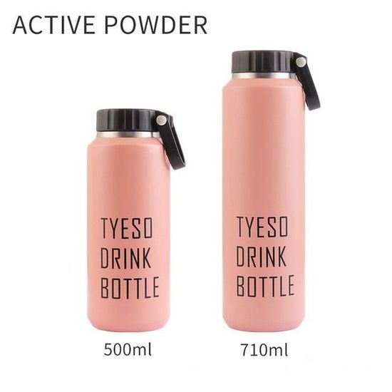 GOURDE BIDON,Pink-1-500ML--Bouteille Thermos de Soda de 710ML en acier inoxydable, gobelets ...