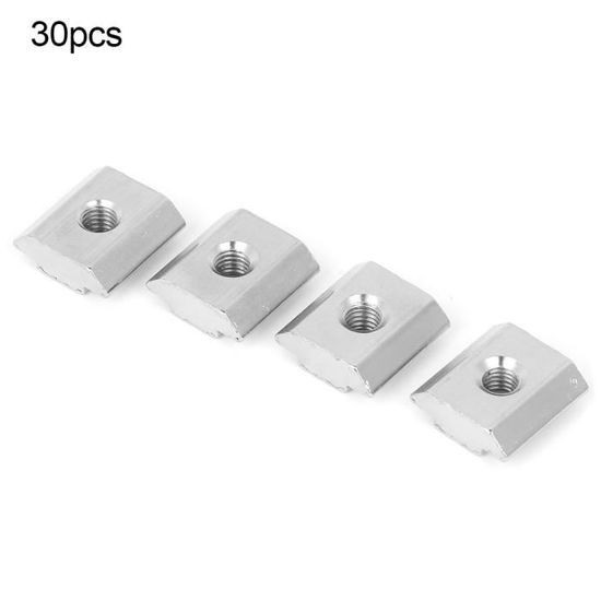 Zerone Écrou coulissant en T 30pcs 30 Série Kit d'Écrous T-Slot Bloc de Fixations Filetées à ...