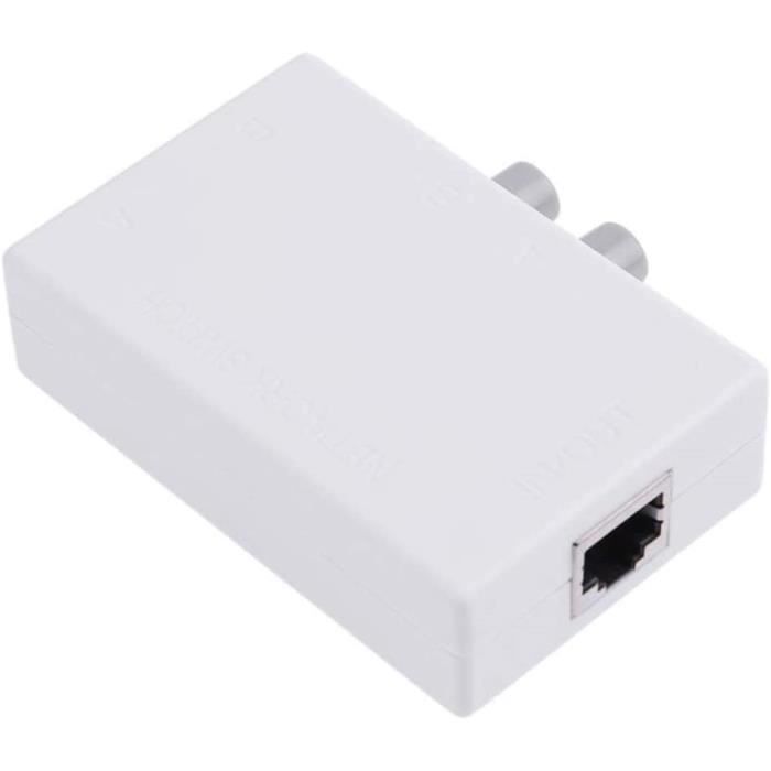 2 Port AB Partage Manuel RJ45 Adaptateur commutateur 2 en 1 ou 1 sur 2 ...