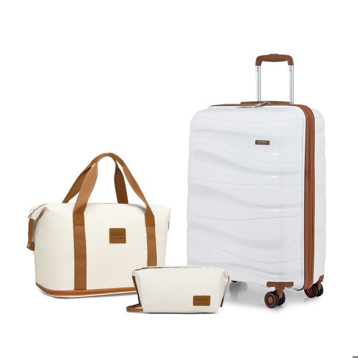 Set de 3 Valises de Voyage 55x40x20cm + Pliable Sac de Voyage Valise ...