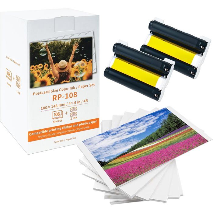 PAPIER IMPRIMANTE - AMIS - Pack Canon Selphy CP1500 RP-108IN, 2 ...