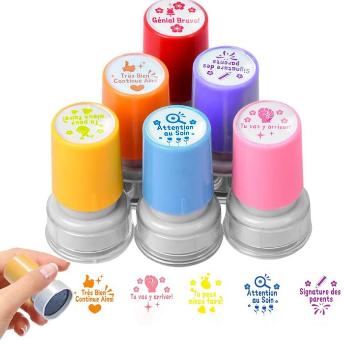 Tampon Encreur Professionnel,Set of 6 French Teachers Stamp - French ...