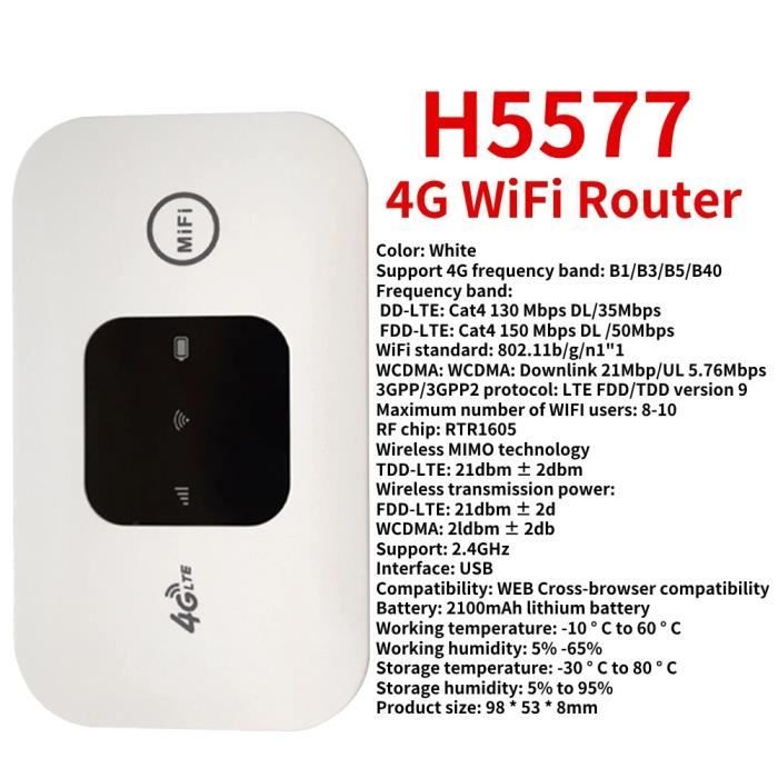 Routeur 4G LTE - Routeur WiFi de poche portable, point d'accès mobile ...