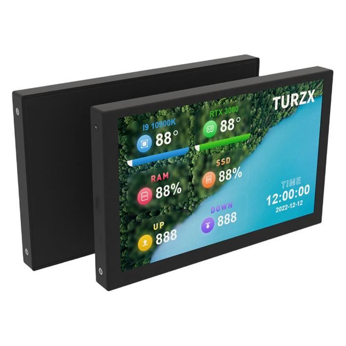 Écran secondaire IPS pour mini ordinateur, écran USB, thème dynamique ...