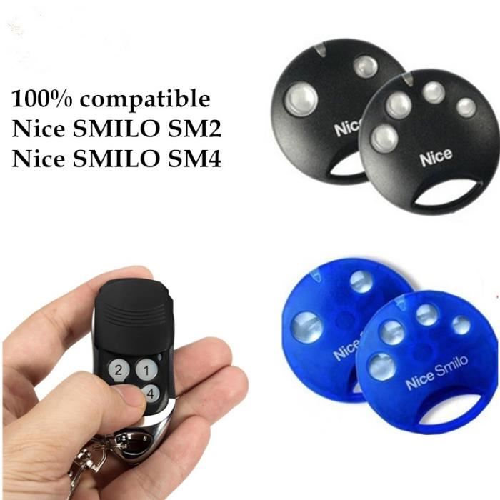 Nice SMILO 2 (SM2) 2 canaux porte de garage télécommande Rolling Code ...