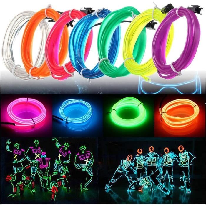 Ligne Lumineuse Glow El Câble Led Neon Neon Noon De Dance De Danse Diy ...