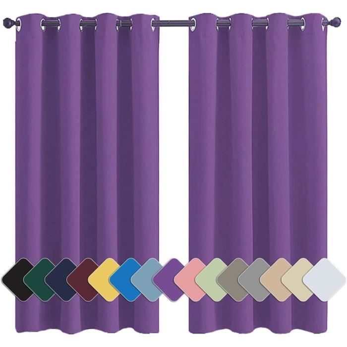Occultants À Pattes 120X120Cm Violet Tissu Occultant Pour Rideau ...