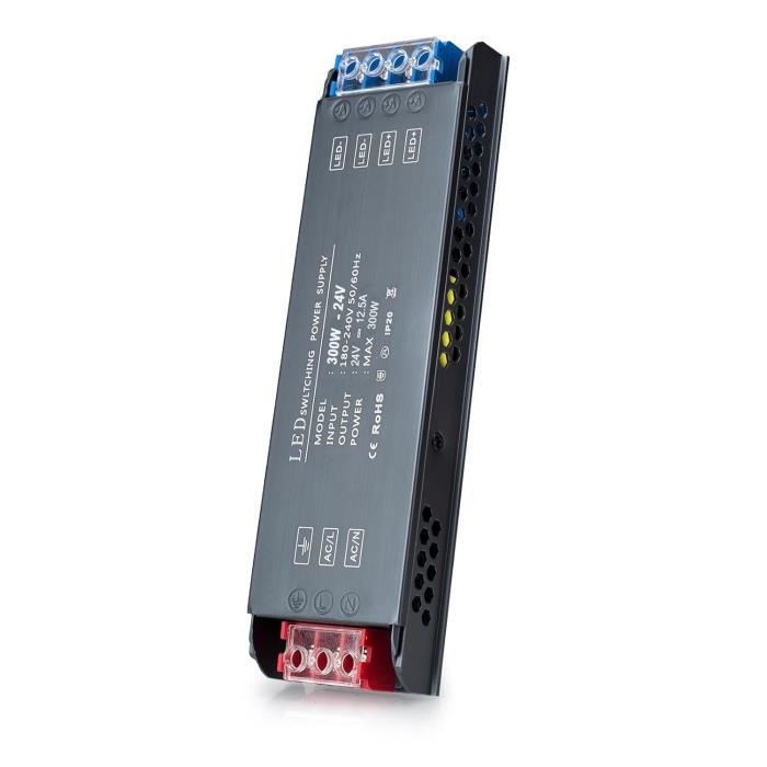 Transformateur 220V 24V LED Driver 300W Ultra Mince Transfo 12,5A ...