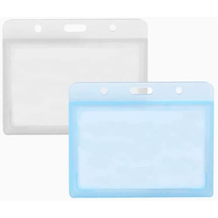 HFJKFW-2 Pcs Porte Carte Transparent Badge Transparent Plastique ...