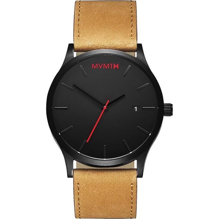 Montre Analogique À Quartz Pour Homme Avec Bracelet En Cuir Marron - D ...