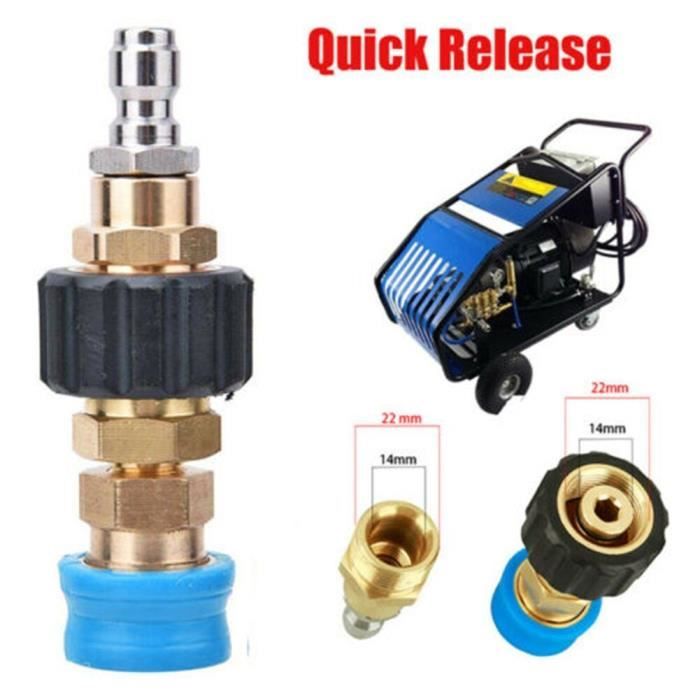 Adaptateur de nettoyeur haute pression M22, rapide, 1-4 pouces, 280bar, 4000psi, connecteur ...