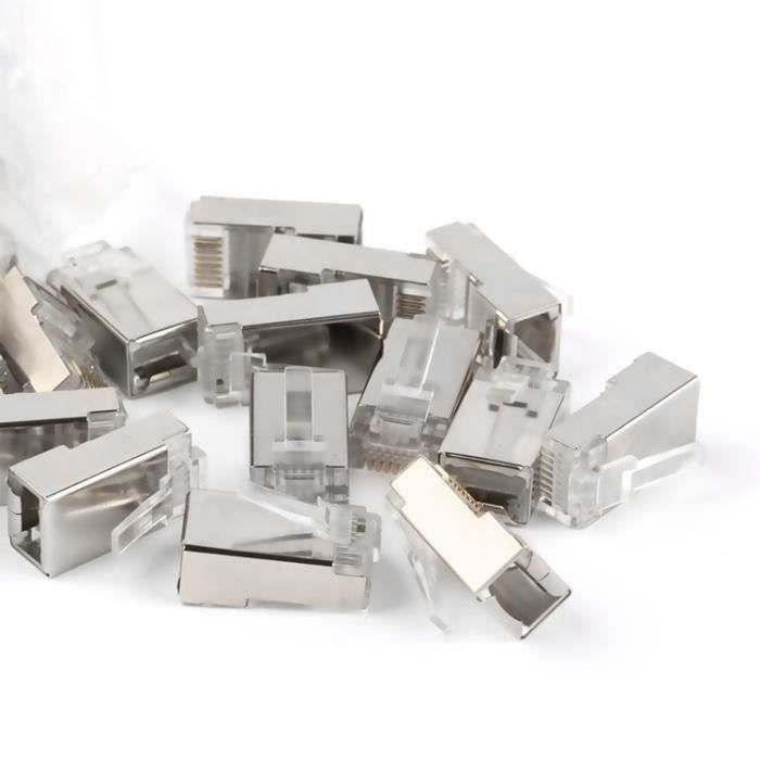 20 pièces métalliques connecteur RJ45 blindé MKK88 - Cdiscount Informatique