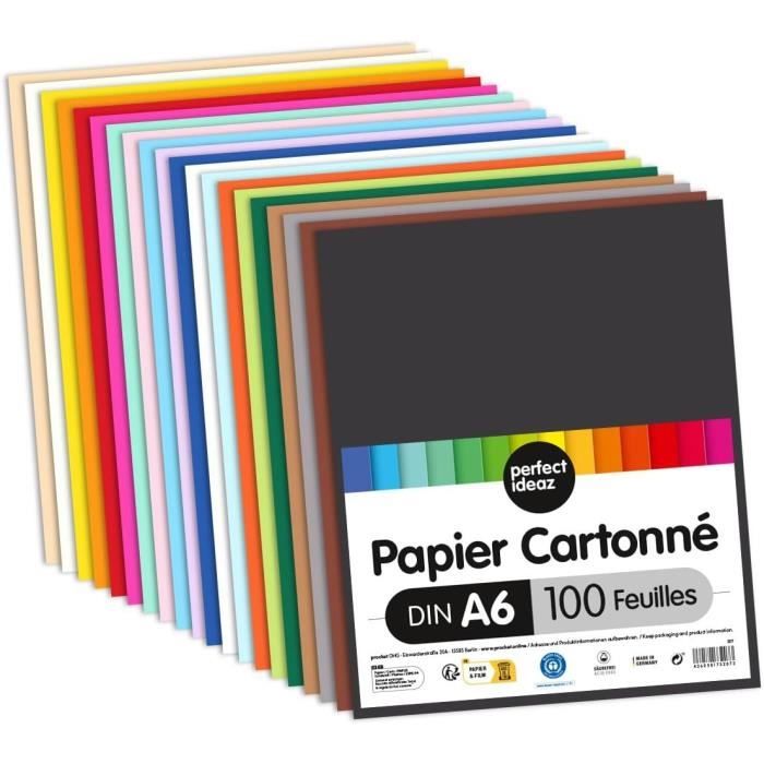 100 feuilles de carton photo DIN-A6, carton de bricolage, teinté dans ...