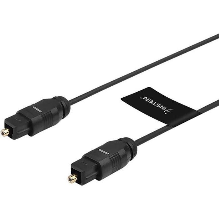 Câble Optique Audio Toslink 3m - INSTEN - Noir - Fibre Optique - Serre ...