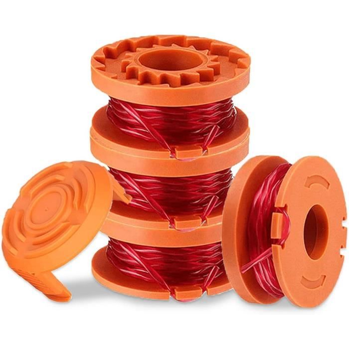 4 Pcs Bobine Fil Coupe Bordure Compatible avec Coupe Bordure Worx WA0004.1/WA0010-bobine de fil ...