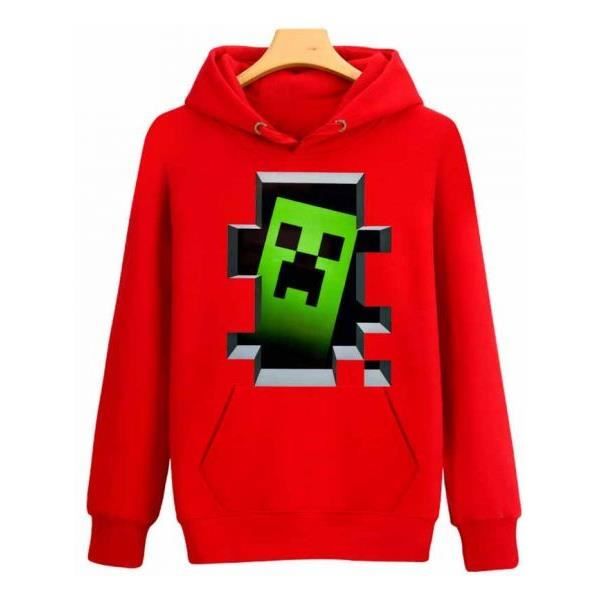 Sweat à capuche en coton Minecraft mixte Rouge Rouge - Cdiscount Prêt-à ...