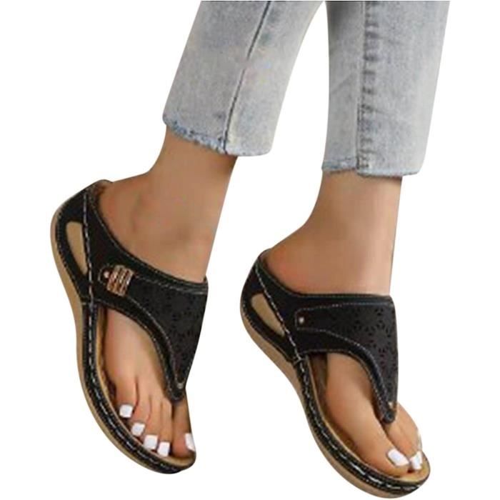 SANDALE - NU-PIEDS 2023 Femme Été Confort Rétro Compensé Slip on ...