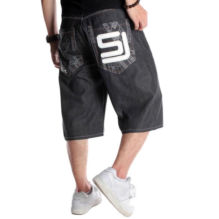 Minetom Short en Jean Hip Hop Homme Jeans Shorts Amples Garçon Hip Hop ...