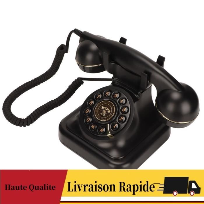 Qiilu téléphone fixe vintage Téléphone Fixe Rétro, Téléphone Vintage à ...
