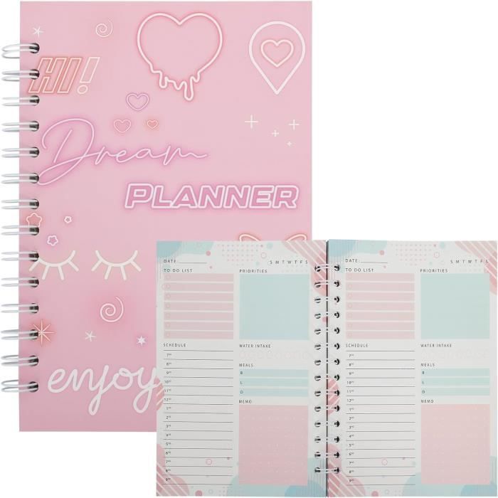 Agenda journalier A5, carnet de notes avec planificateur, carnet de ...