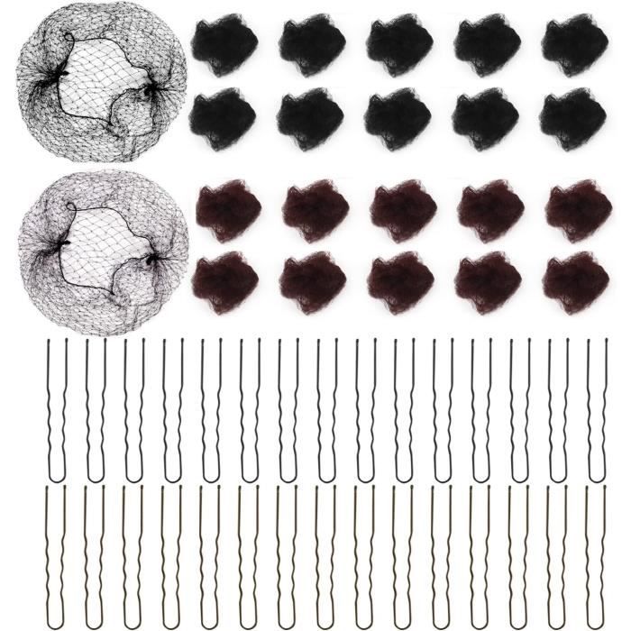 30 Pcs Filet Chignon, Filet Cheveux Invisible Filet À Cheveux Élastique ...