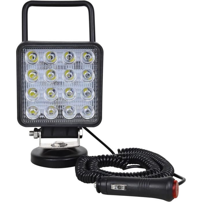 Phare De Travail Led Tracteur 10Cm 4'' 48W Avec Aimanté Base Magnétique ...