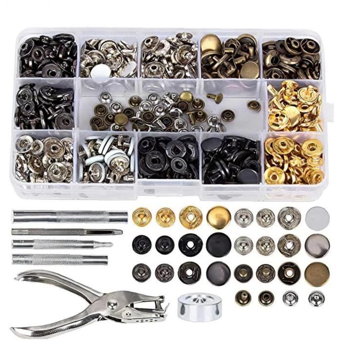Ensemble métal Snap Snap Set DIY Rivet Tool Fixer Rivet Fixation Tool ...