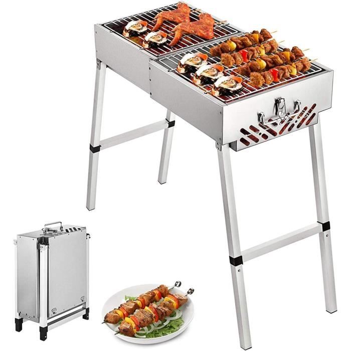 Barbecue Au Charbon De Bois, 80X30cm Grand BBQ Grill, Barbecue Pliant ...