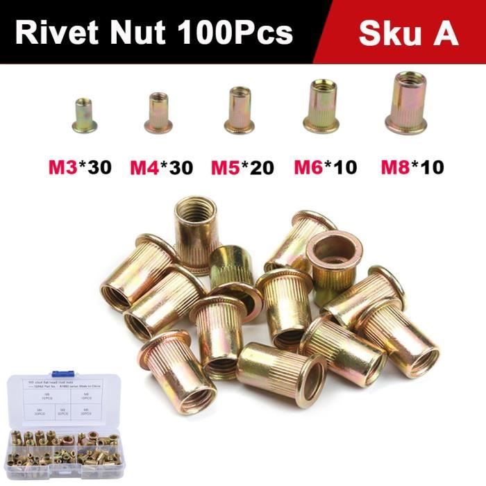 RIVEUTEUSE,only 100 Rivet Nut--M3 ~ M8 Pistolet à rivets électrique ...