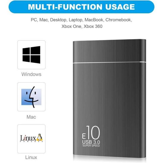 Disque Dur Externe 1To, Disque Dur Externe Usb3.0 Hdd Pour, Pc, Windows, Xbox One, Xbox 360 ...
