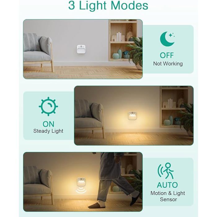 Lampe Détecteur de Mouvement, 2 Lot Veilleuses LED, Lampe Placard ...
